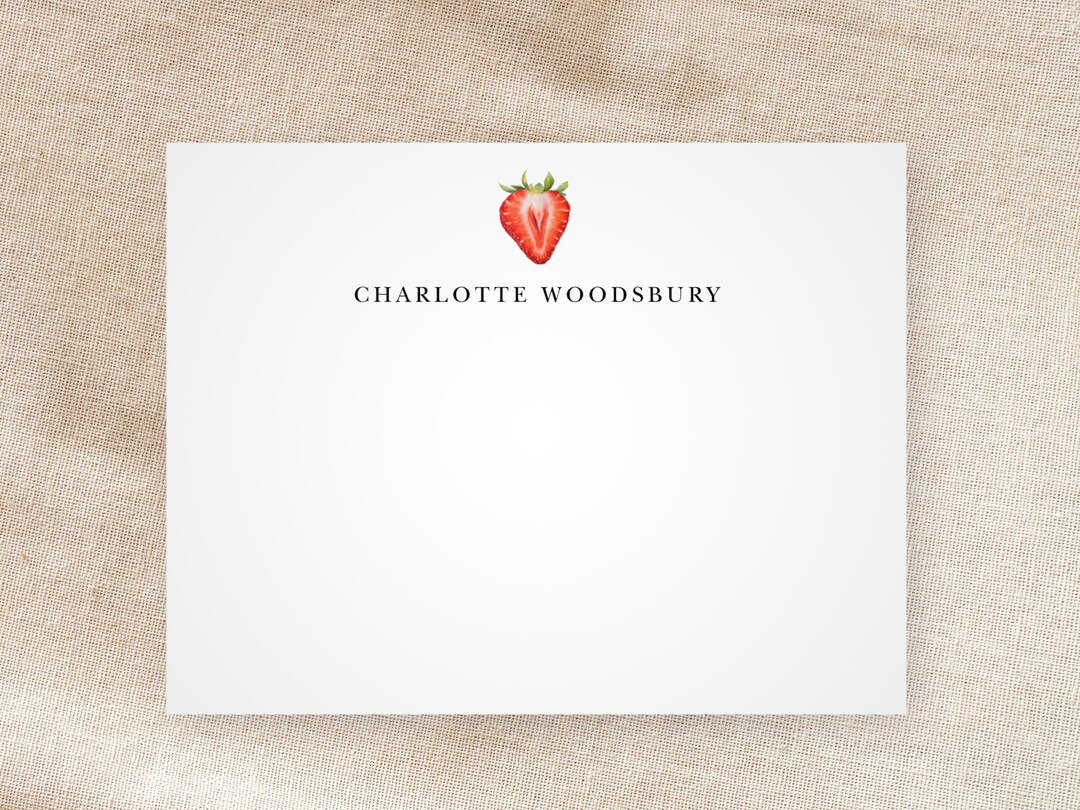Custom Strawberry Note Cards | Personalized Stationery | Fruit ...