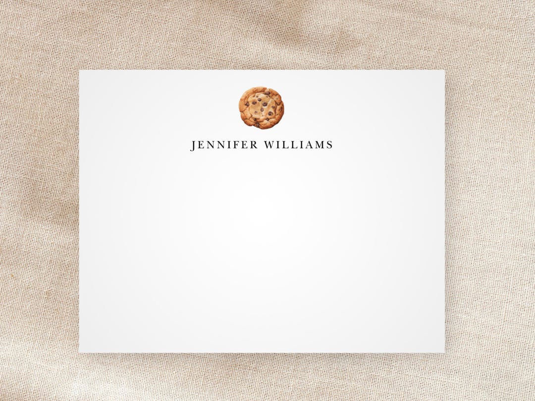 Custom Chocolate Chip Cookie Note Cards | Personalized Stationery ...