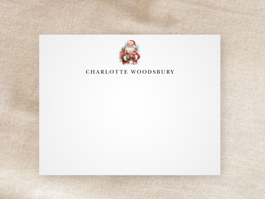 Custom Santa Note Cards | Personalized Stationery | Christmas Holiday ...
