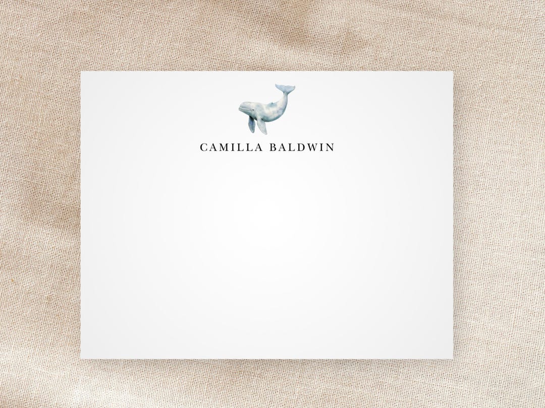 Custom Beluga Whale Note Cards | Personalized Stationery | Water Animal ...