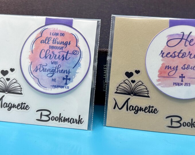 Laminated Magnetic Bible Verse Bookmark – Christian Gift - Etsy
