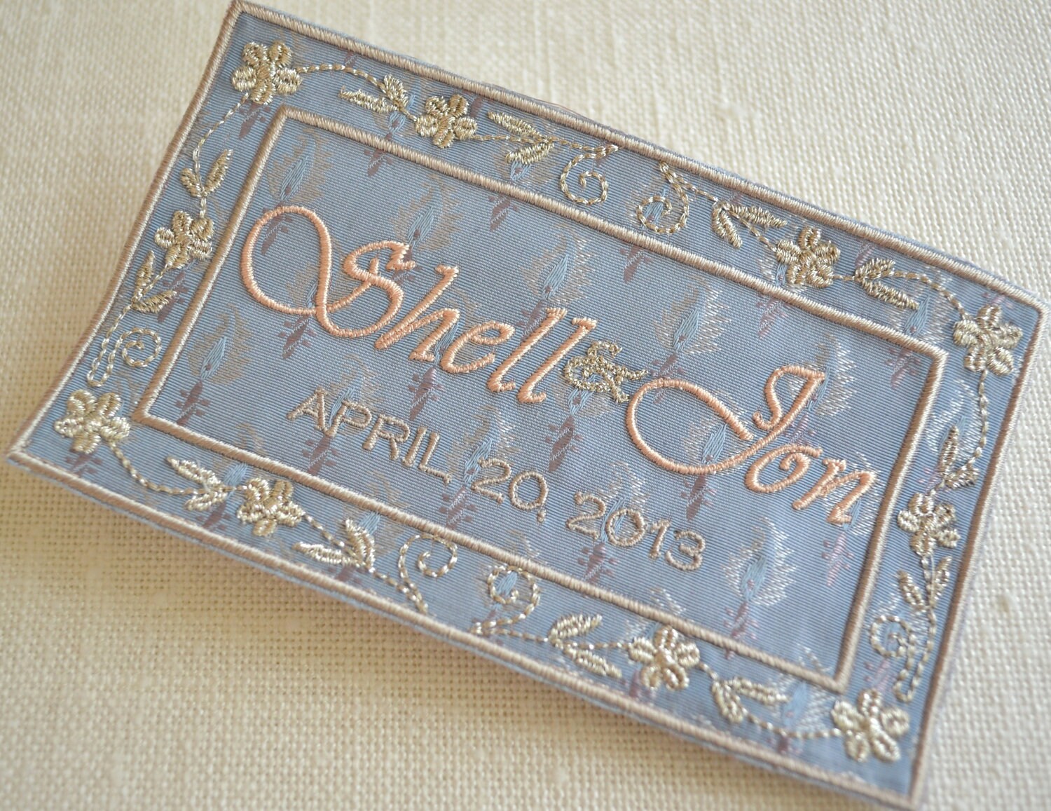 Wedding Dress Label Something Blue Custom Embroidered French - Etsy