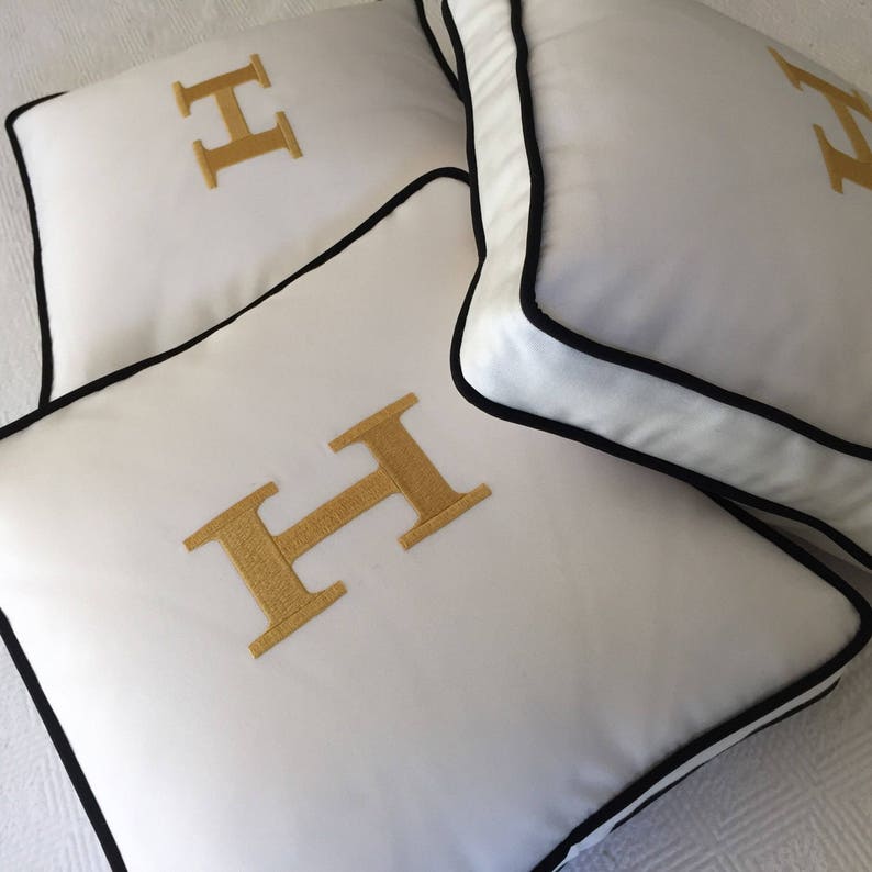 Custom Embroidered Monogram Pillow Bedroom Patio Living Room - Etsy