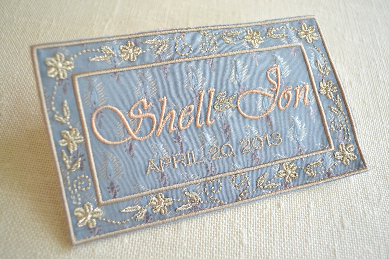 Wedding Dress Label Something Blue Custom Embroidered French - Etsy