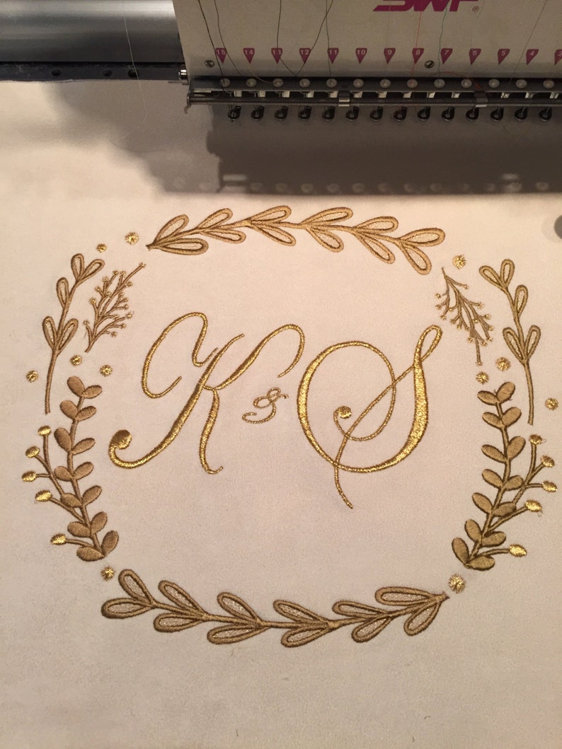 Monograms and Wedding Announcements Custom Design Embroidery | Etsy