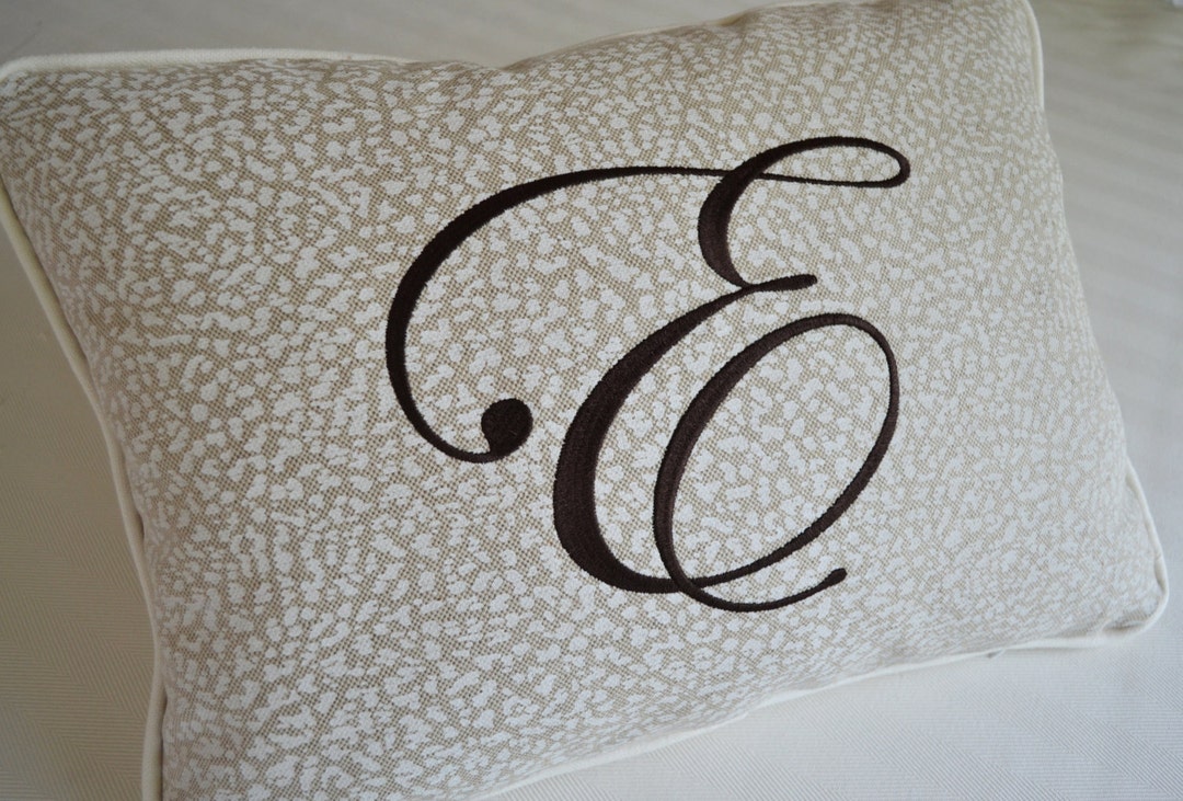 Embroidered Monogram Pillow Custom Made With Any Letter on Animal Print ...