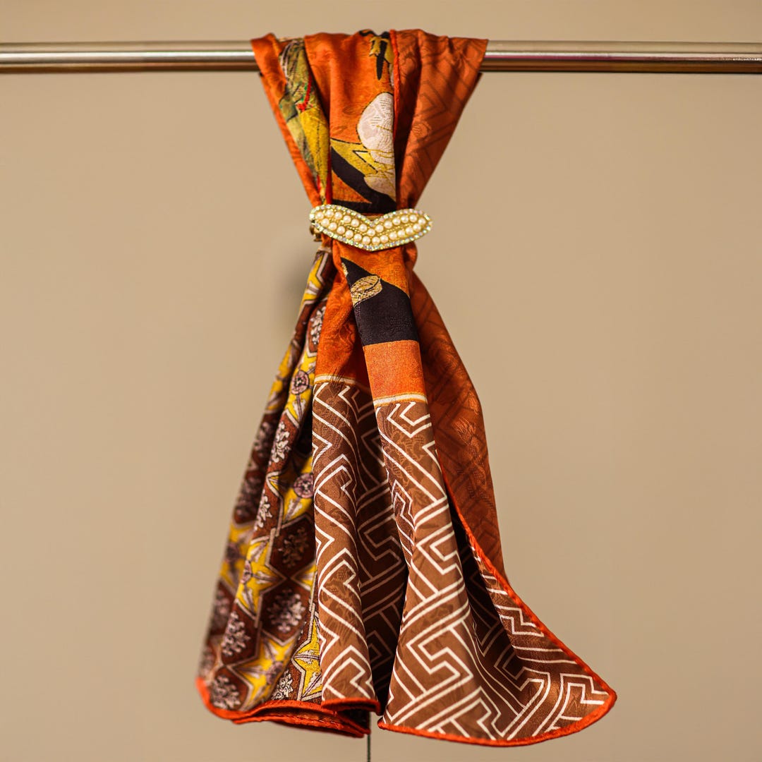 100% Mulberry Silk Scarf - Chinese Song Dynasty’s Painting “the Night ...