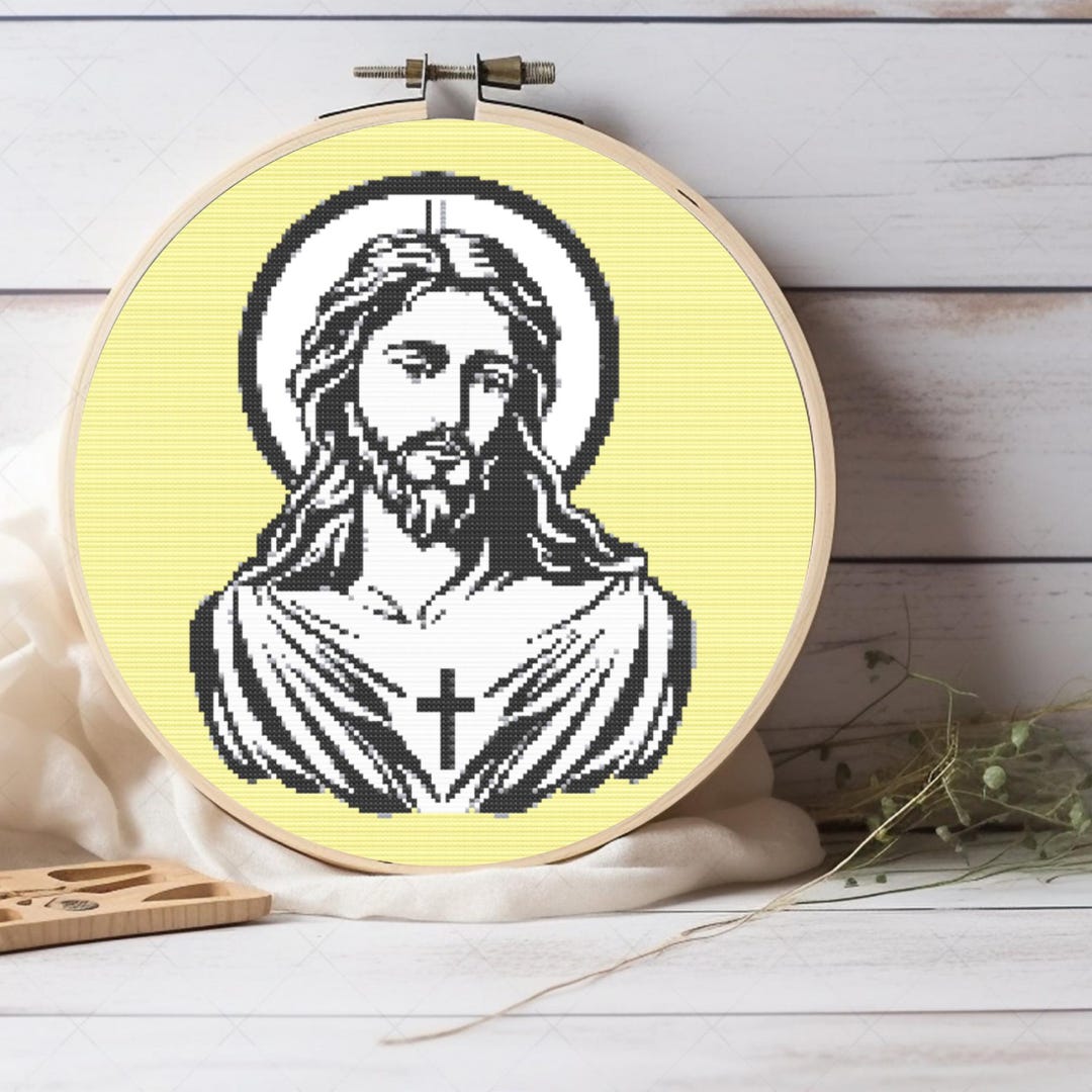 Jesus Christ Cross Stitch Pattern, Christian Pattern, Jesus Sewing ...