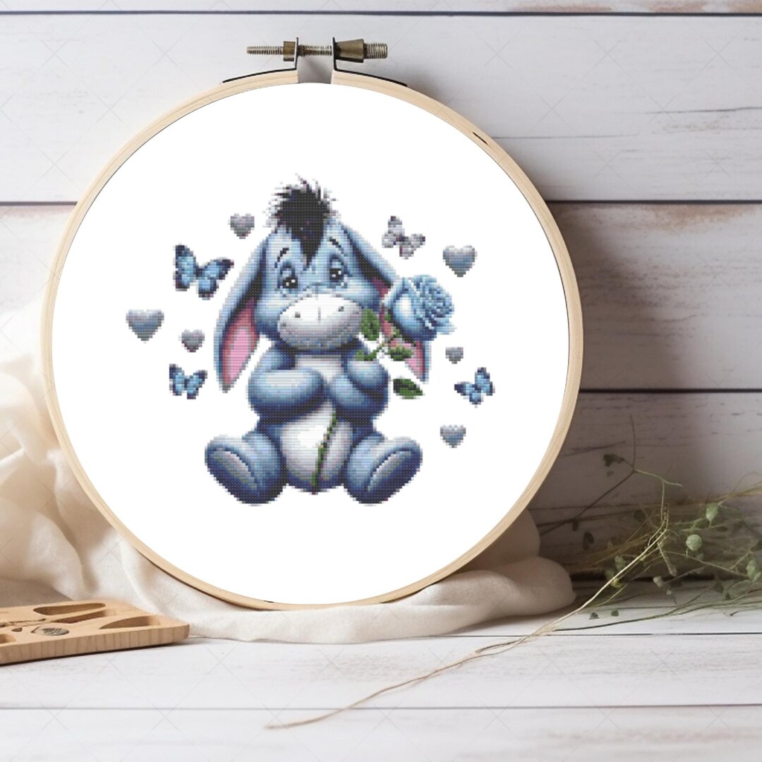 Cute Eeyore Cross Stitch Pattern, for Nursery Decor, for Kids Room ...