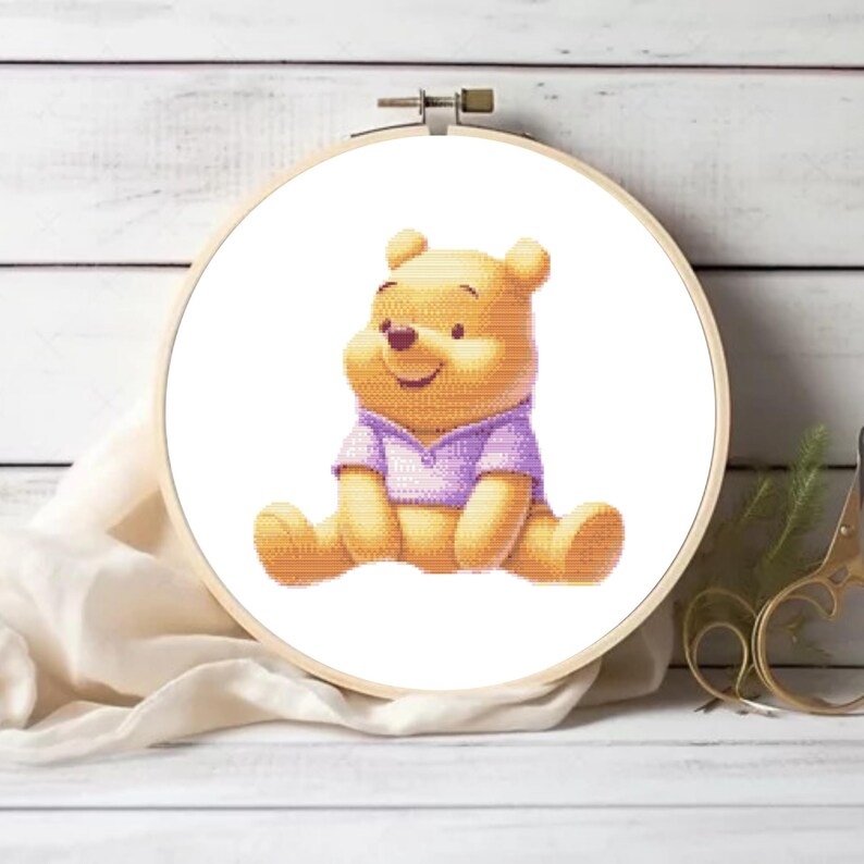 Winnie the Pooh Cross Stitch Pattern - Cute Nursery Decor - Sweet Wall ...
