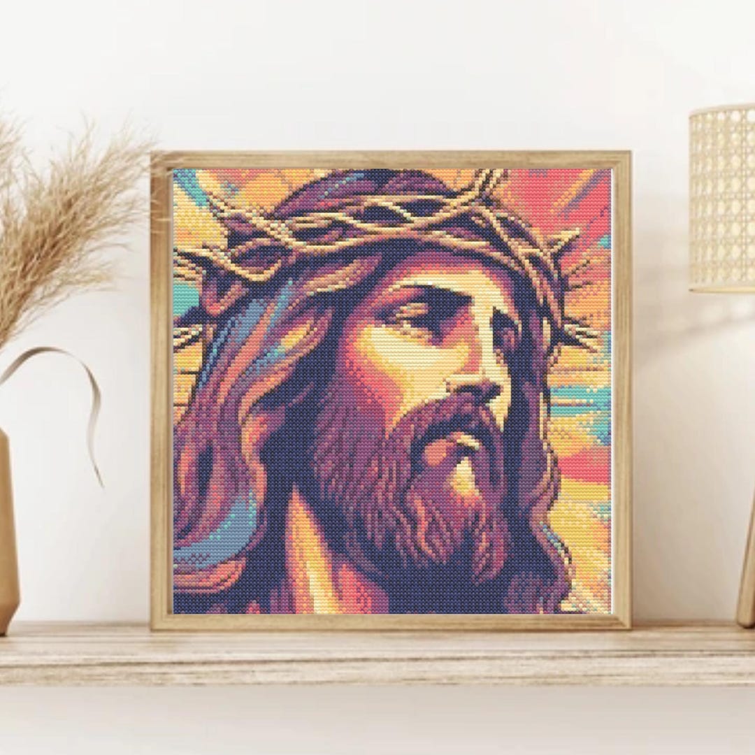 Jesus Christ Cross Stitch Pattern, Christian Pattern, Jesus Sewing ...