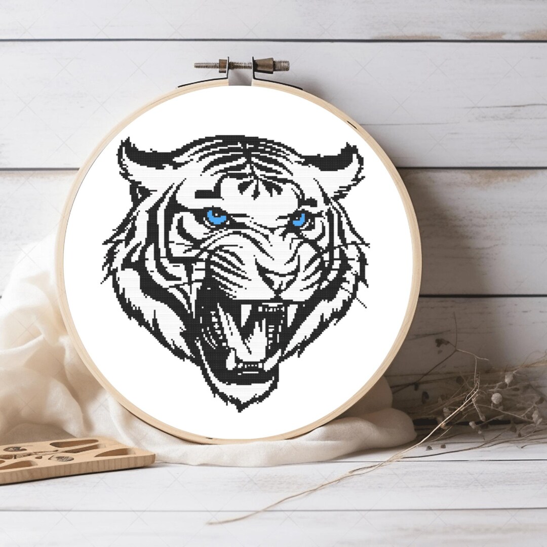 Brave Bengal Tiger Cross Stitch Pattern, Bengal Tiger Cross Stitch ...