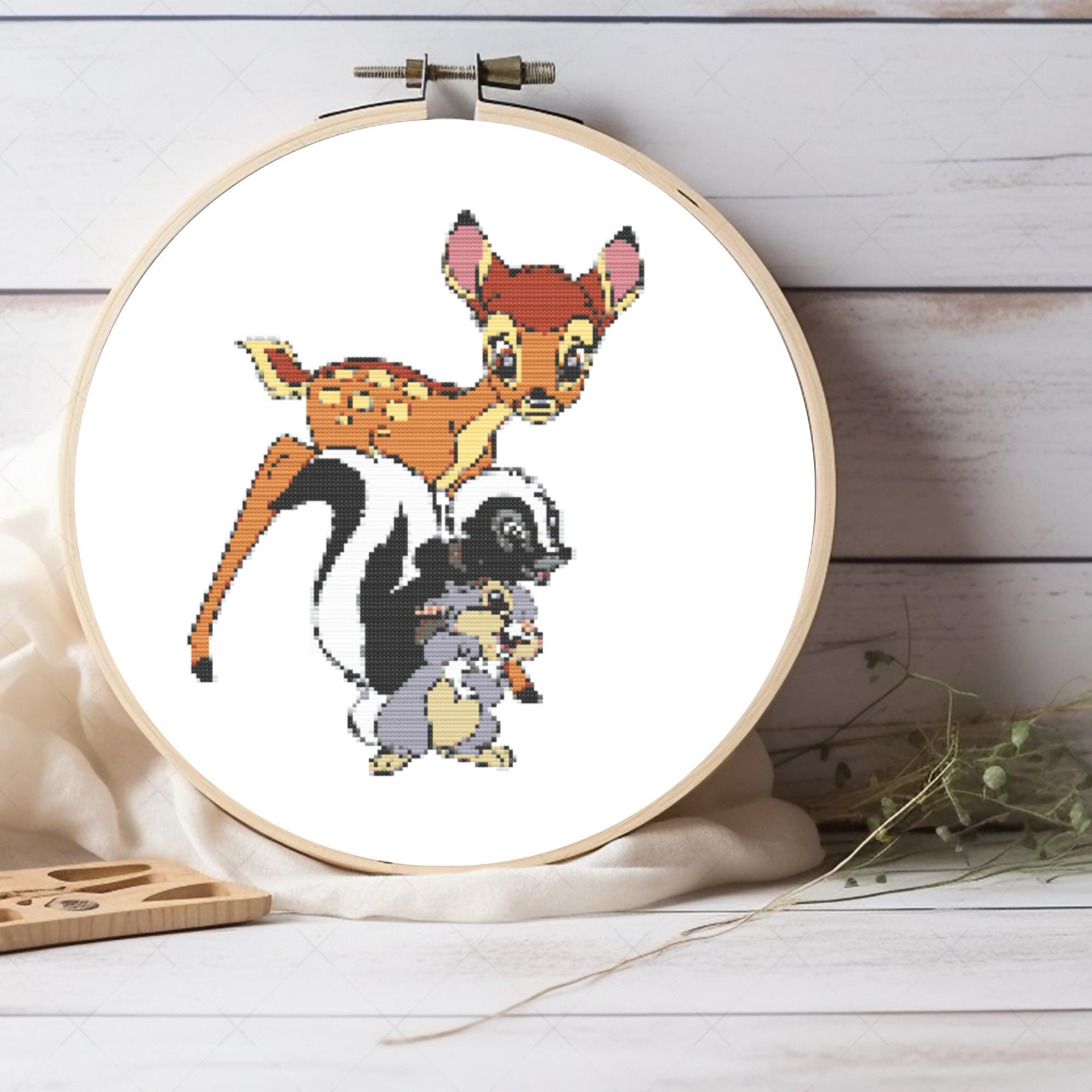 Bambi and Friends DIY Cross Stitch Pattern, Forest Animals Cross Stitch ...