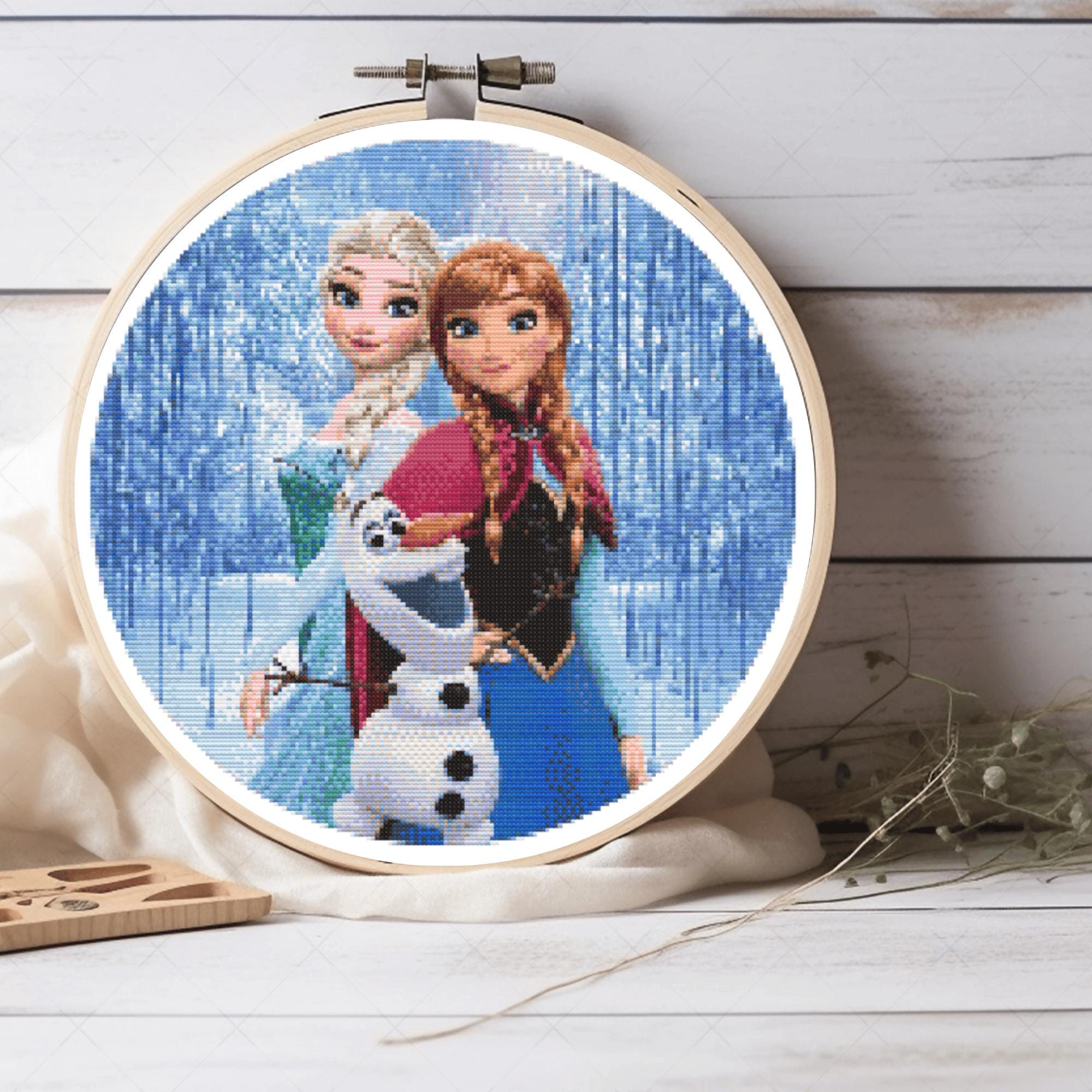 Frozen Elsa and Anna Cross Stitch Pattern, Frozen Elsa Cross Stitch ...