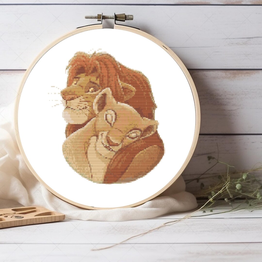 Lion King Mufasa & Nala Cross Stitch Pattern - Cartoon Craft PDF ...