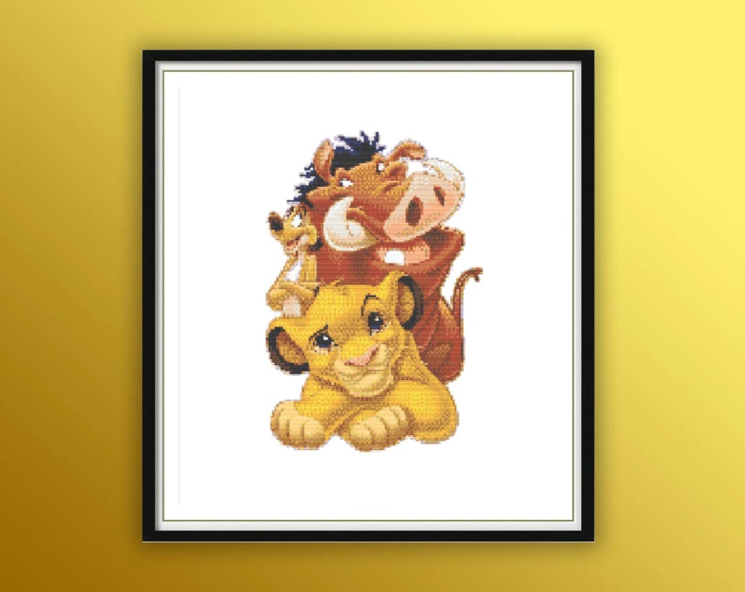 Lion King Simba Timon and Pumbaa Cross Stitch Pattern, Sweet Simba ...
