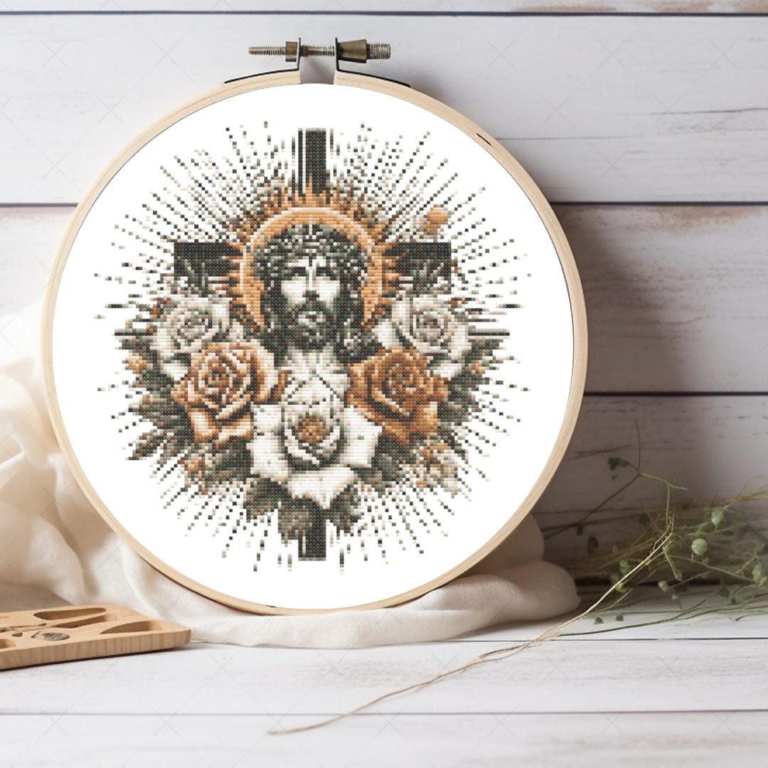 Jesus Christ and Cross Cross Stitch Pattern, Christian Pattern ...