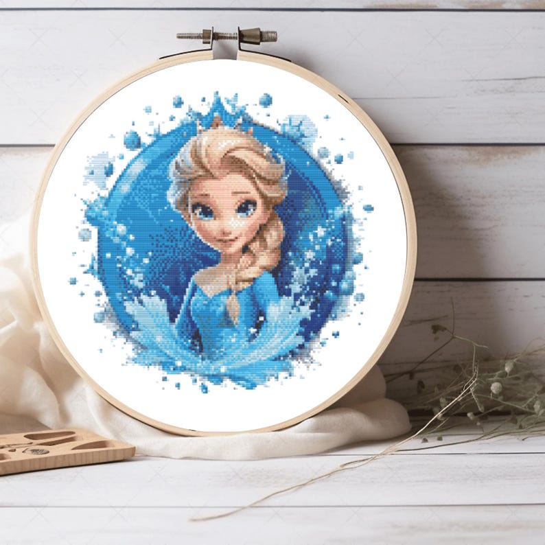 Frozen Elsa Cross Stitch Pattern, for Girl Decor, for Kids Decor, for ...