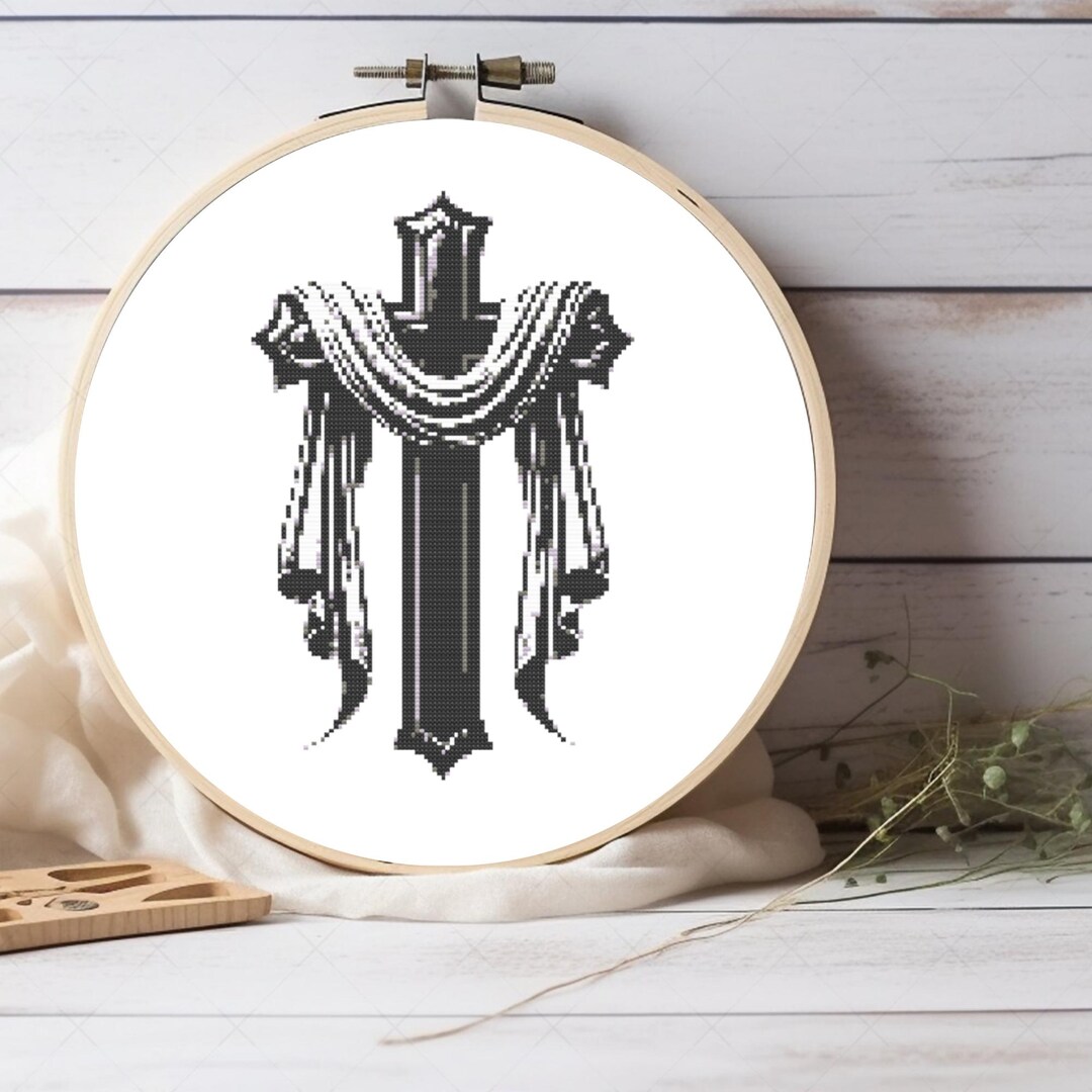 Resurrection Cross Cross Stitch Pattern - White Cloth on Cross Pattern ...