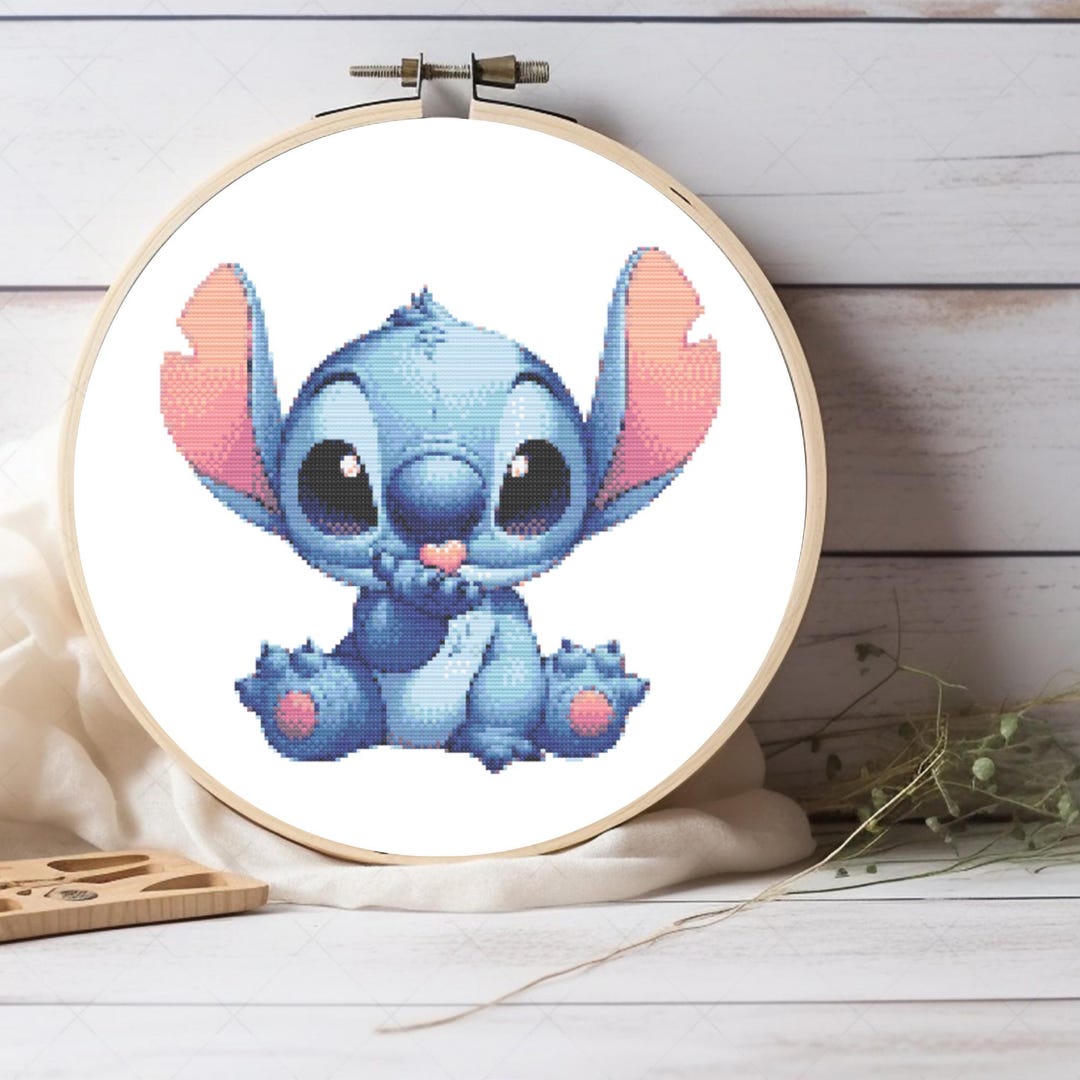 Stitch Love Kiss Cross Stitch Pattern - Cute Stitch Pattern - for ...