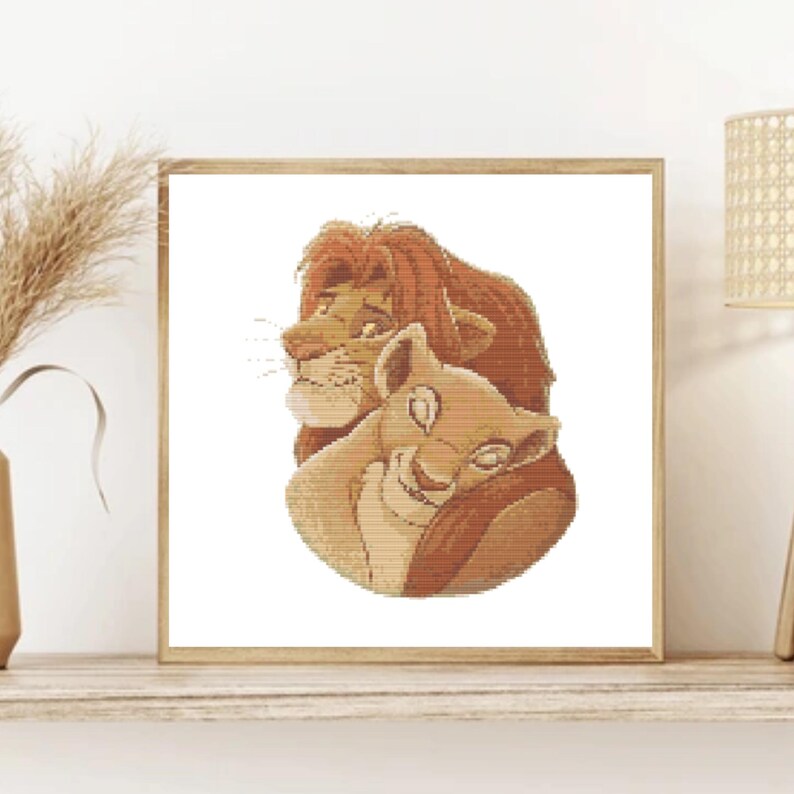 The Lion King Mufasa and Nala Cross Stitch Pattern - Cartoon Pattern ...