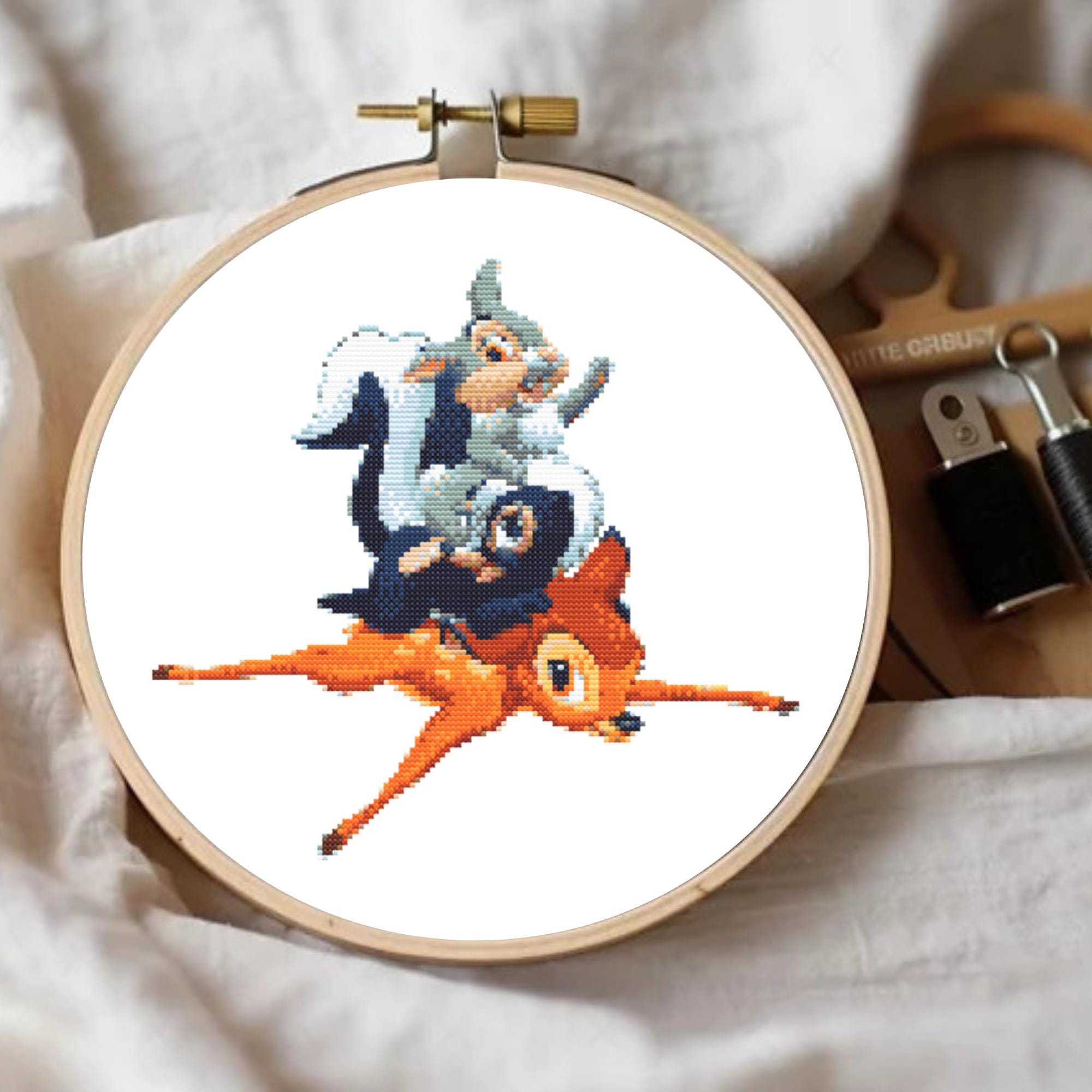 Bambi and Friends DIY Cross Stitch Pattern - Forest Animals Cross ...