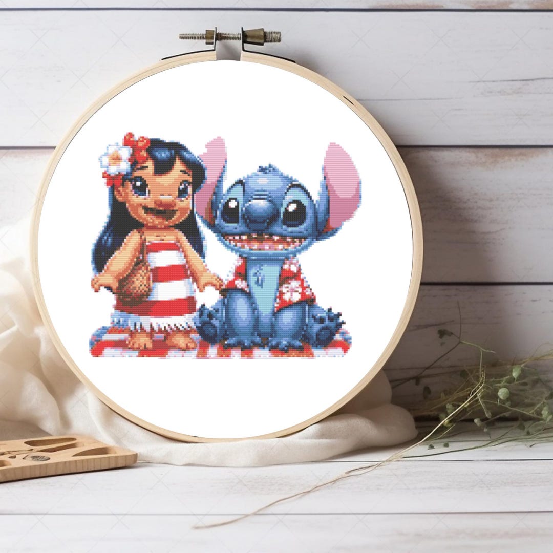 Lilo and Stitch Cross Stitch Pattern - Cute Lilo Pattern - Cute Stitch ...