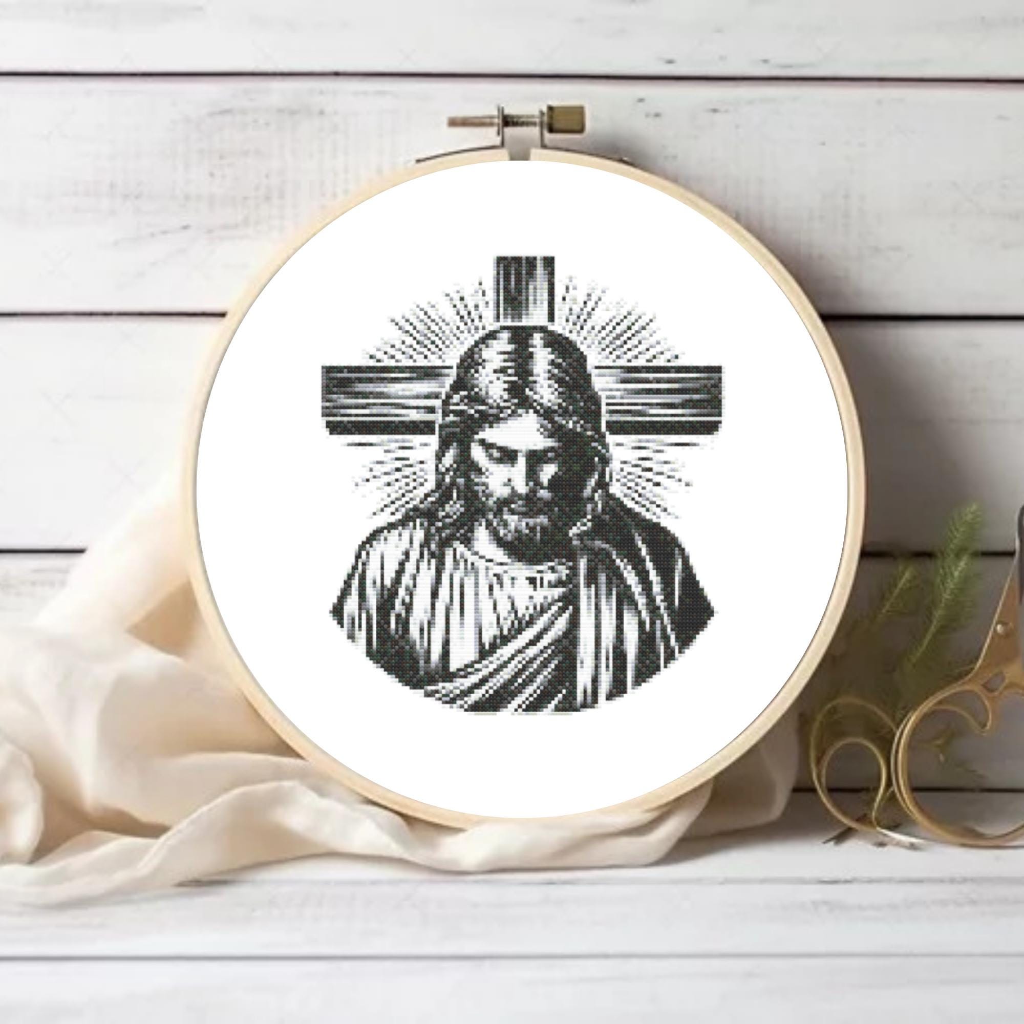 Jesus Christ Cross Stitch Pattern PDF, Christian Handmade Wall Art Gift ...