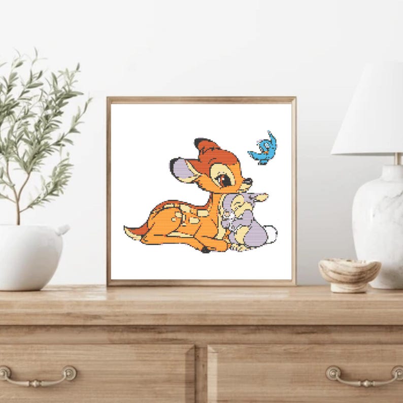 Bambi and Friends DIY Cross Stitch Pattern - Forest Animals Cross ...
