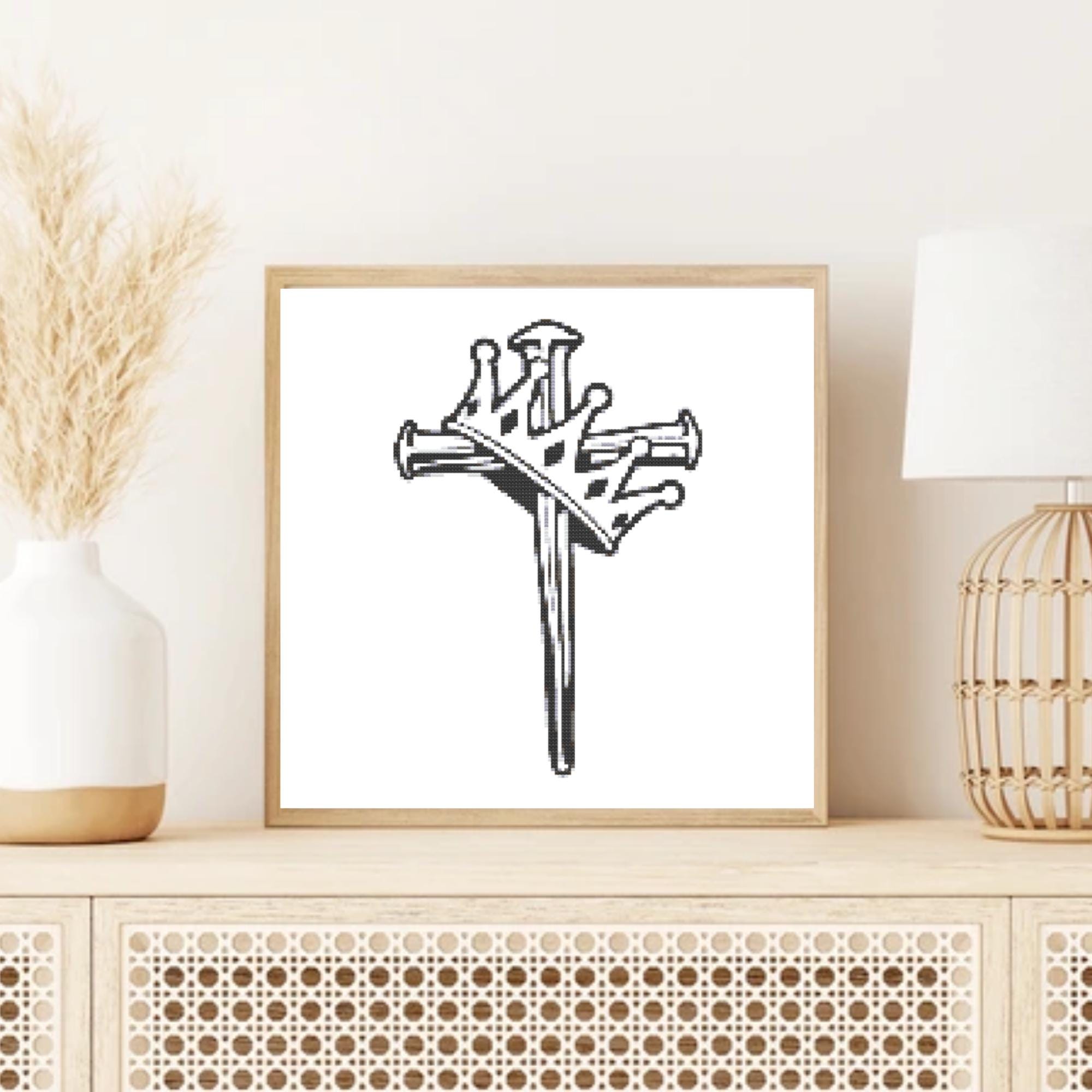 Christian Cross Stitch Pattern, Regal Crown Design, Modern Religious ...