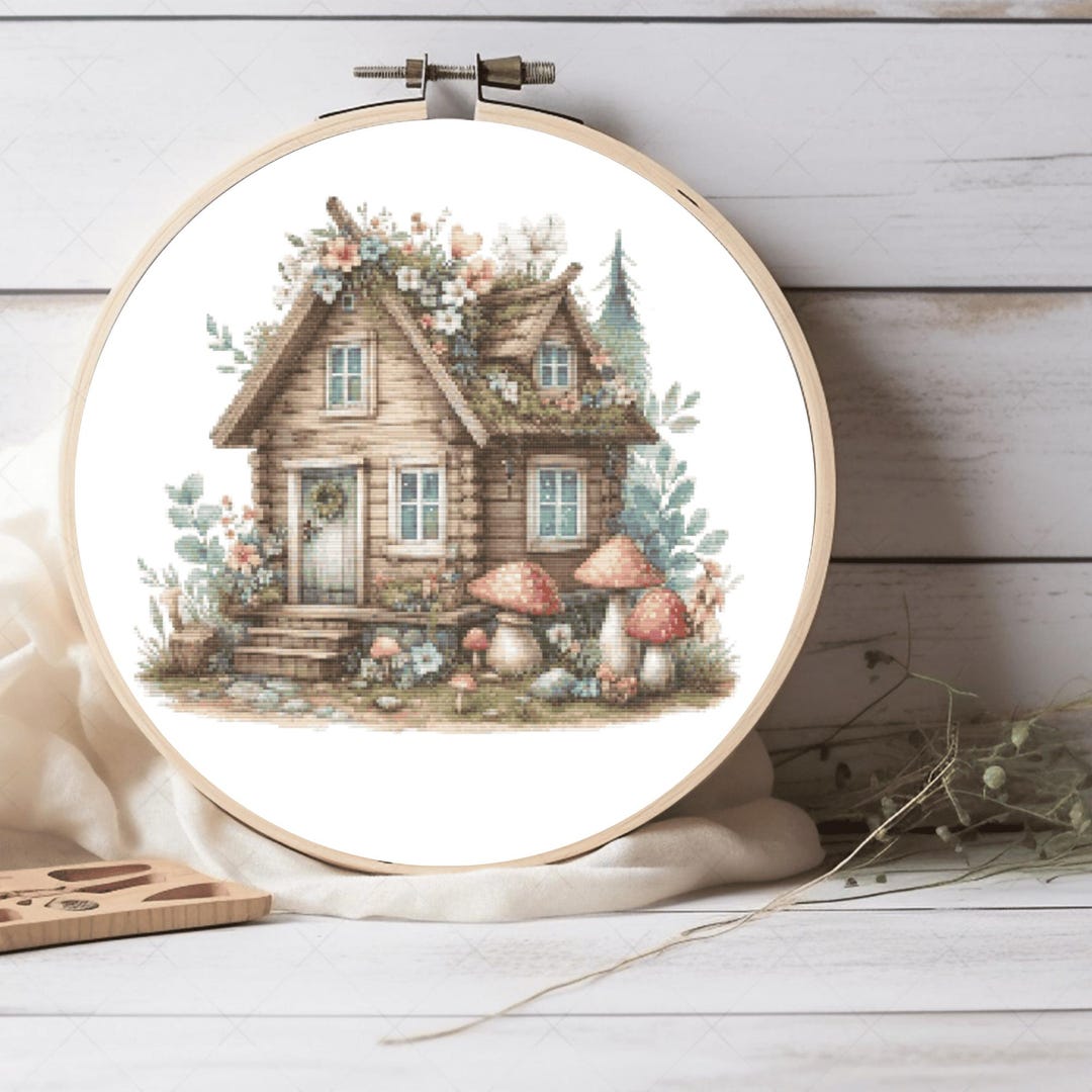 Cute House, Lovely House & Fairytale House Cross Stitch Pattern, for Home Decor, for Wall Decor ...