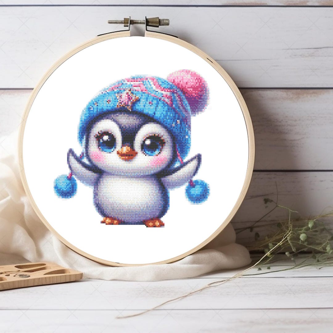 Cute Baby Penguin Cross Stitch Pattern, Cute Cross Stitch, for Kids ...