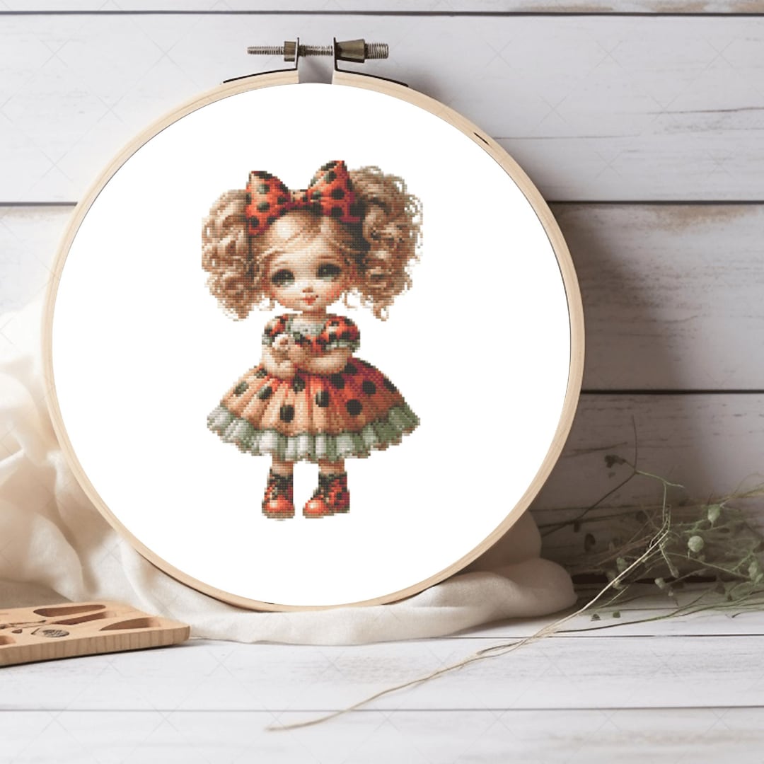 Cute Little Girl Cross Stitch Pattern, Little Girl Pattern, for Wall ...