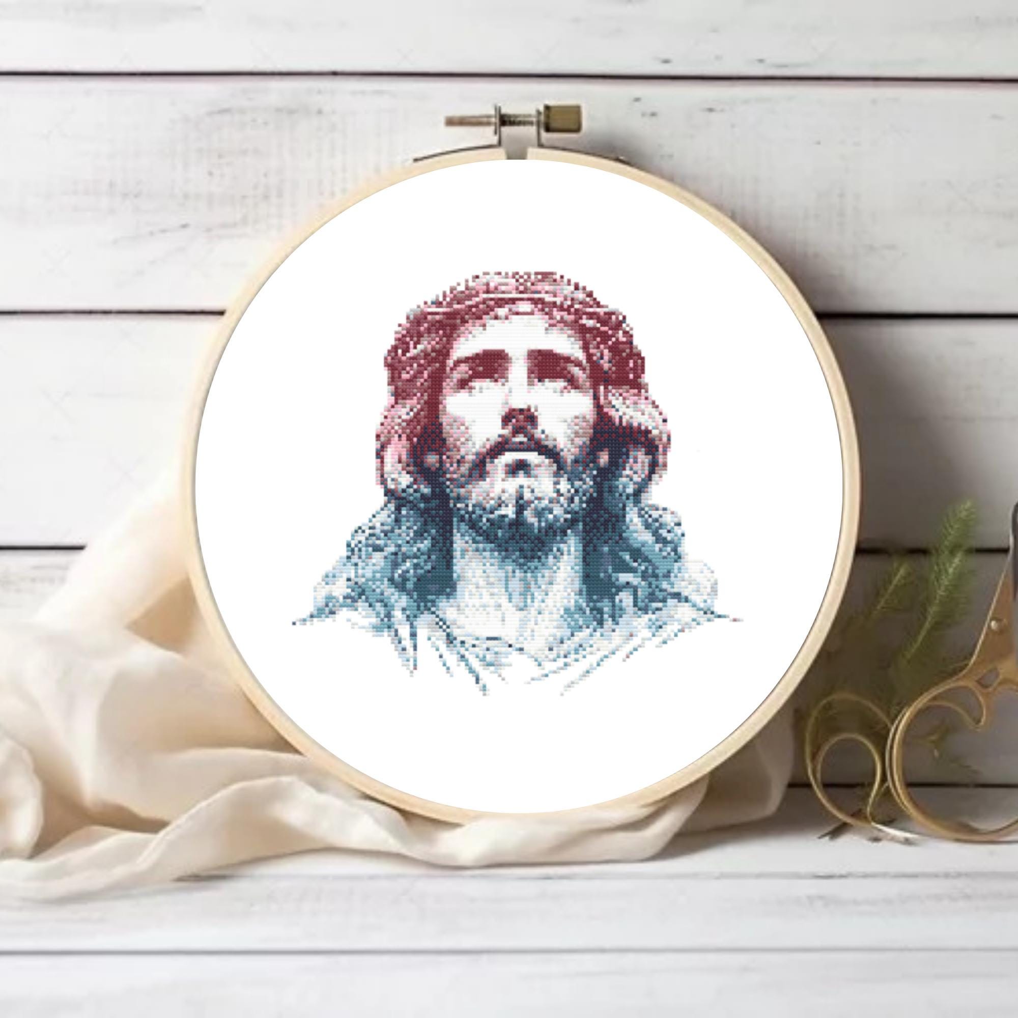 Jesus Christ Cross Stitch Pattern - Christian Religious Embroidery ...