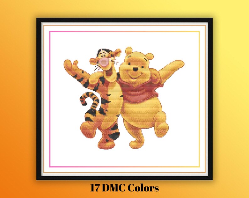 Winnie the Pooh and Tigger Cross Stitch Pattern – Lovely Friends in the ...