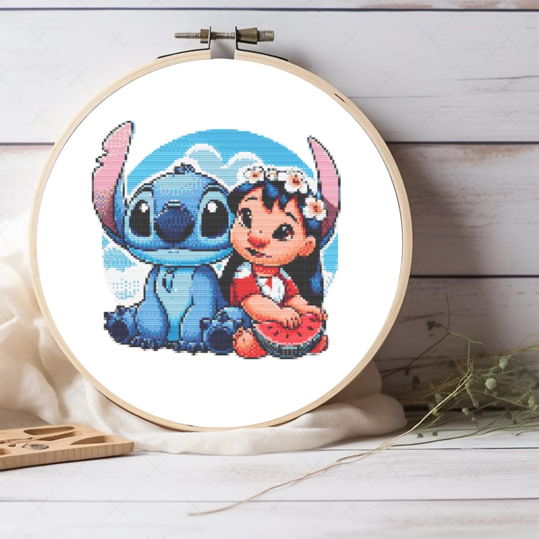 Lilo and Stitch Cross Stitch Pattern, for Nursery Decor, for Kids Room ...