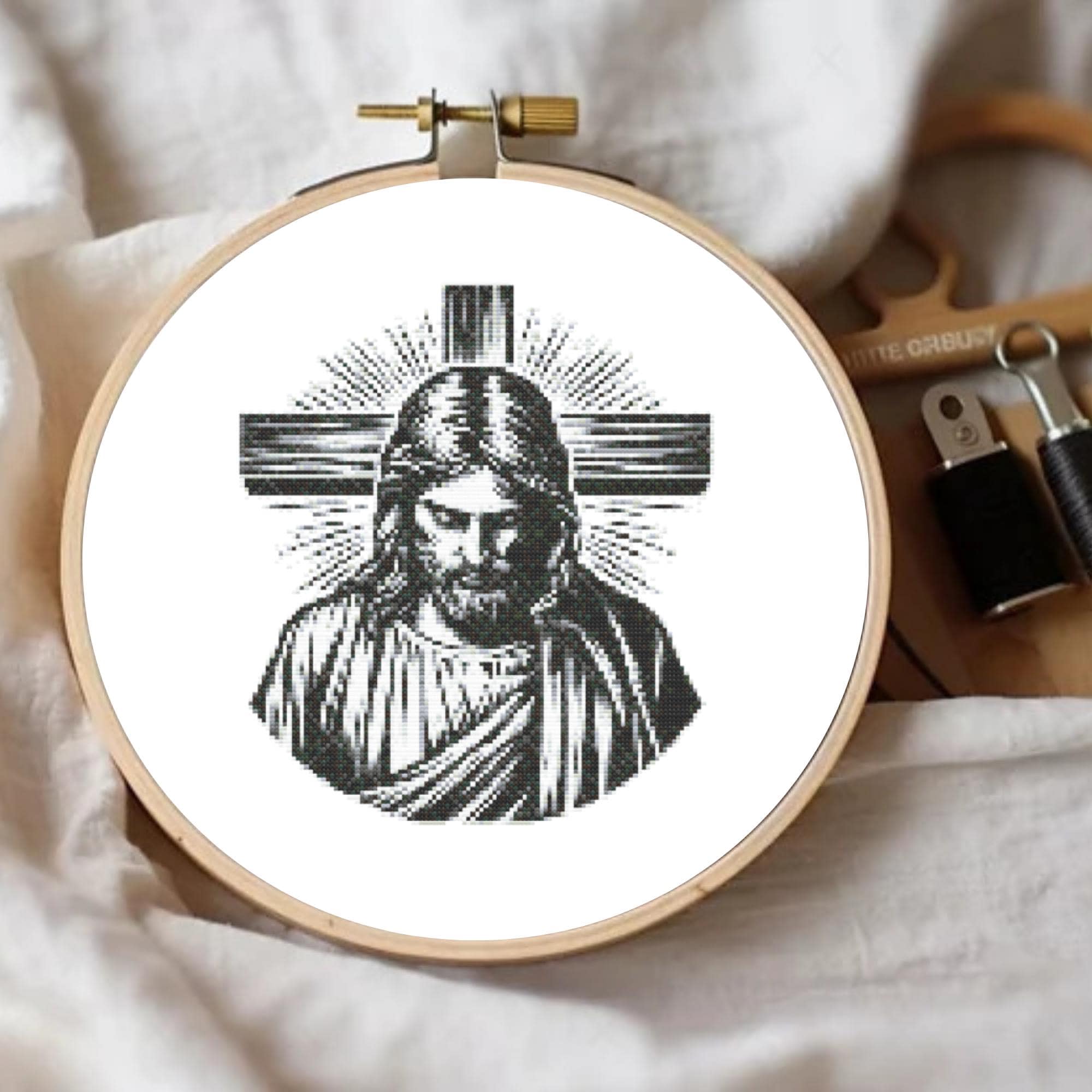 Jesus Christ and Cross Cross Stitch Pattern, Christian Pattern ...