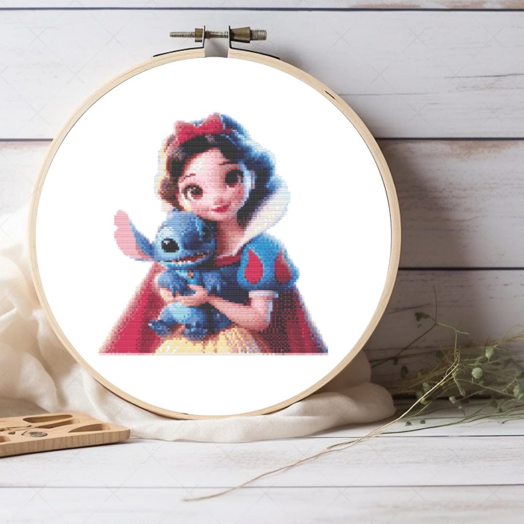 Stitch and Princess Cross Stitch Pattern, Stitch Cross Stitch Pattern ...
