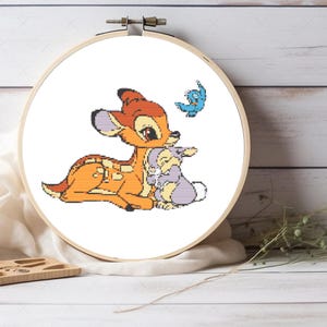 Bambi and Friends DIY Cross Stitch Pattern - Forest Animals Cross ...