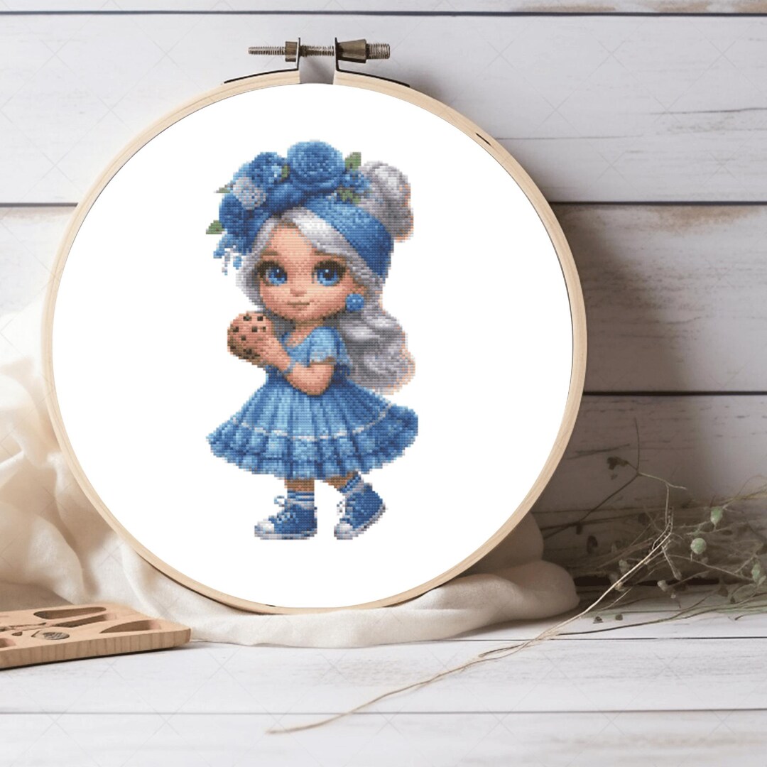 Cute Little Girl Cross Stitch Pattern, for Home Decor, for Wall Decor ...