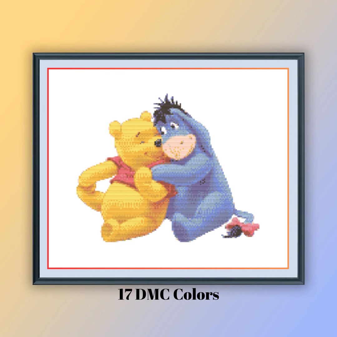Eeyore and Pooh Hug Cross Stitch Pattern - Cute Friendship Animal PDF ...