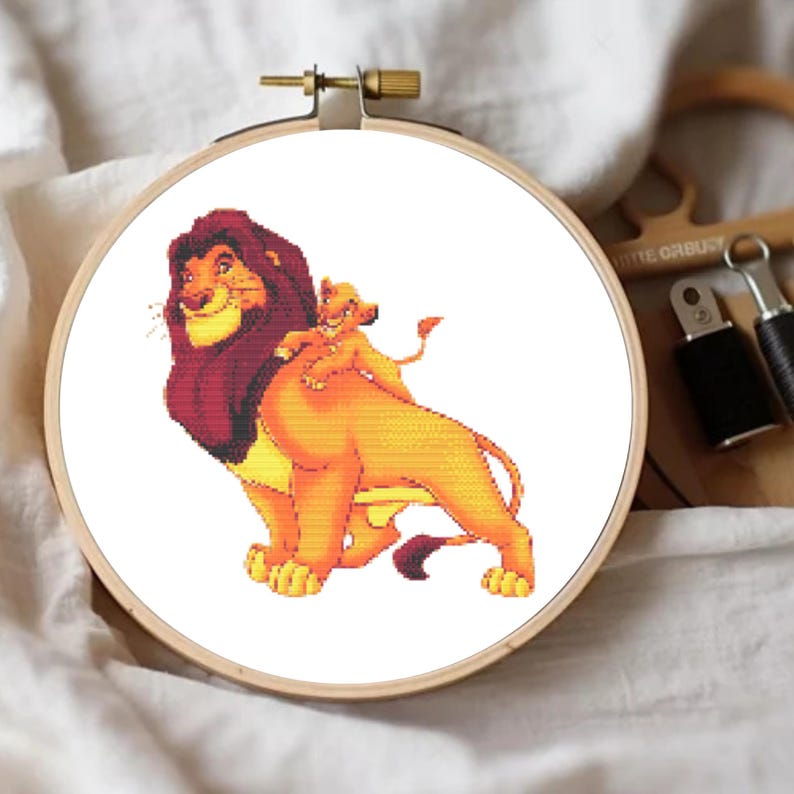 The Lion King and Simba Cross Stitch Pattern, Sweet Simba Pattern ...