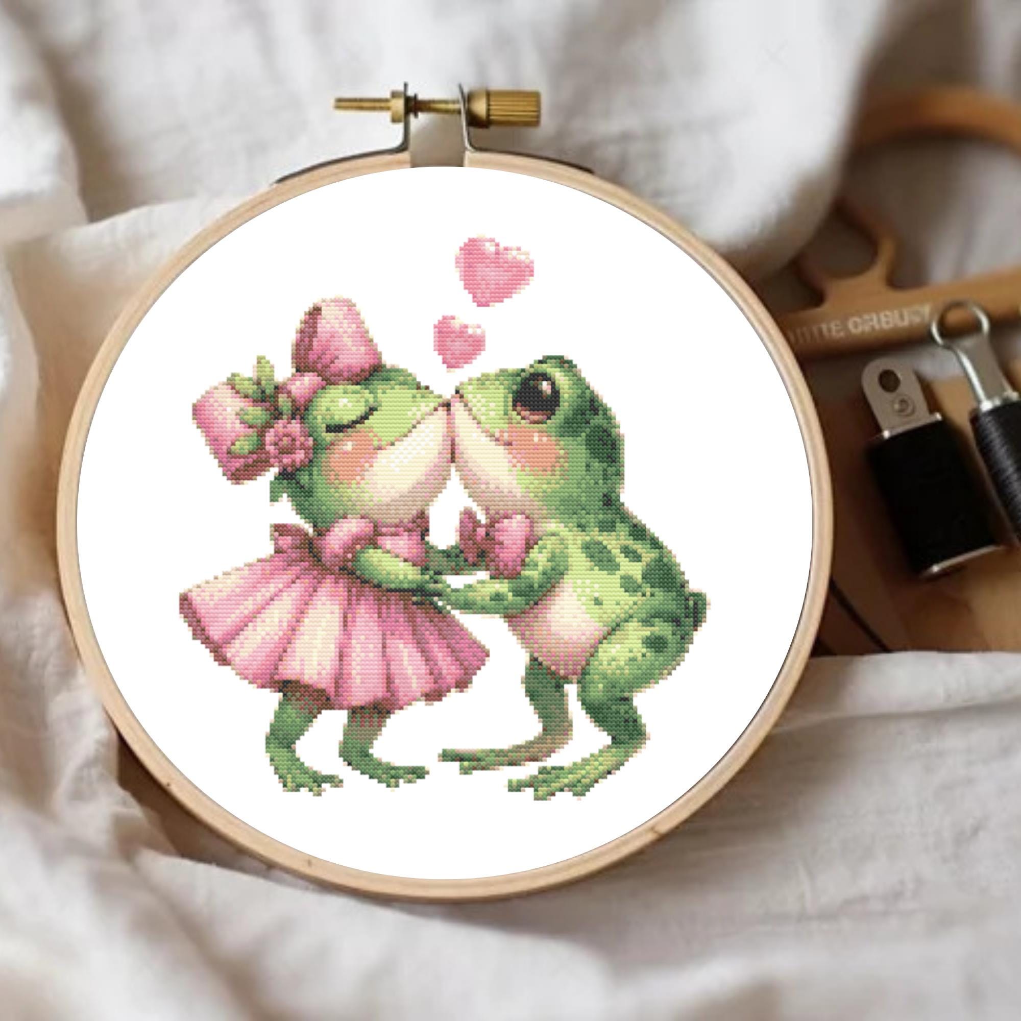 Lover Frogs Cross Stitch Pattern - Sweet Frogs Pattern - Design Cross ...