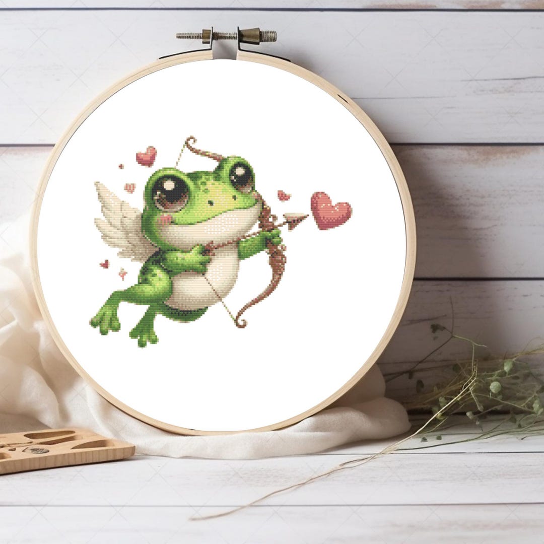 Love Icon Cute Frog Cross Stitch Pattern - Instant Download, Fun & Easy ...