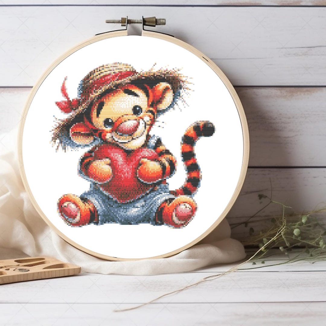 Cute Tigger Cross Stitch Chart - Instant Download - Sweet Tigger ...