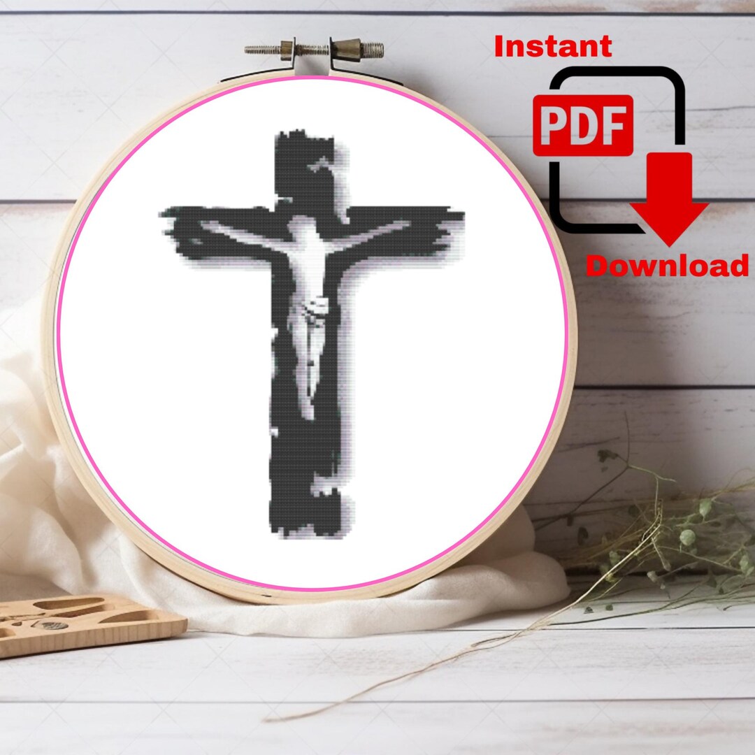 Jesus Christ Cross Stitch Pattern – Sacred Religious PDF Embroidery ...