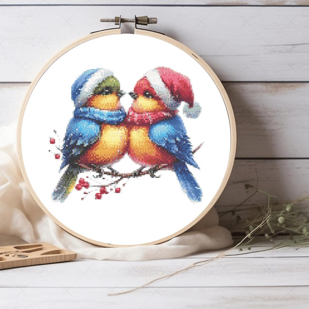 Two Birds in Love Cross Stitch Pattern, Love Birds Pattern, Gifts for ...