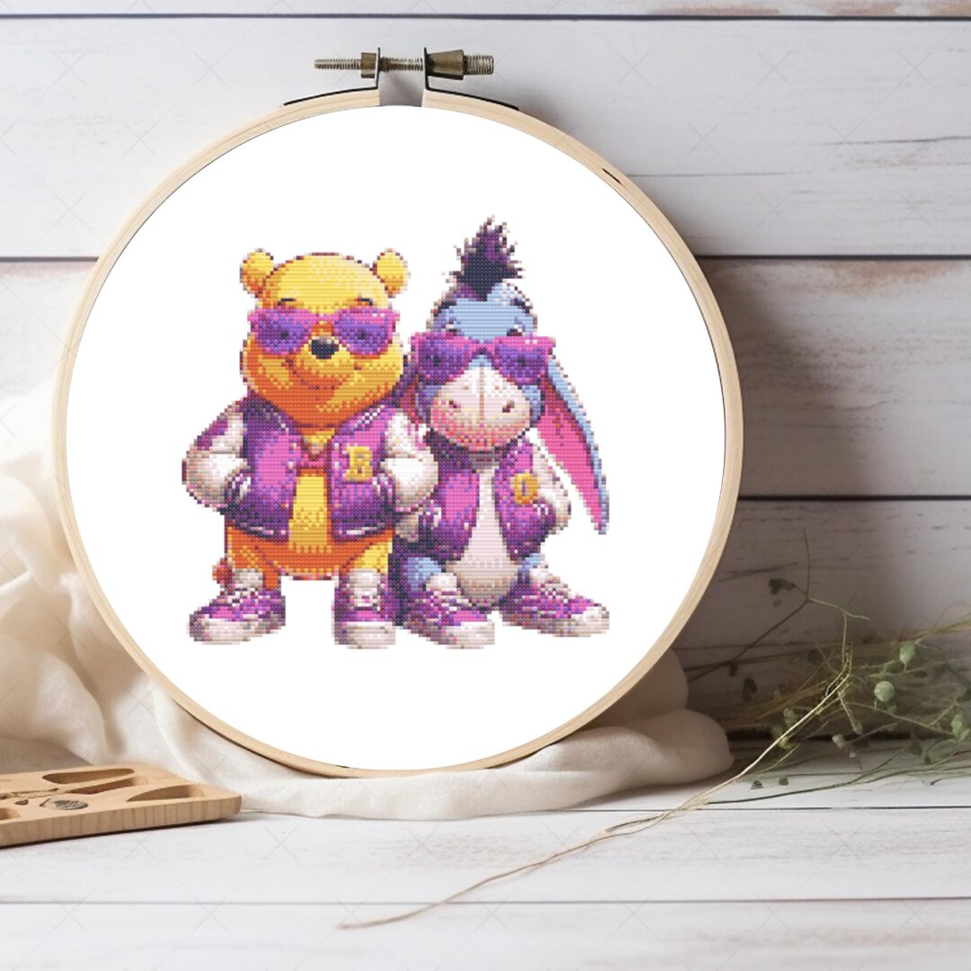 Winnie the Pooh and Eeyore Cross Stitch Pattern, for Nursery Decor, for ...