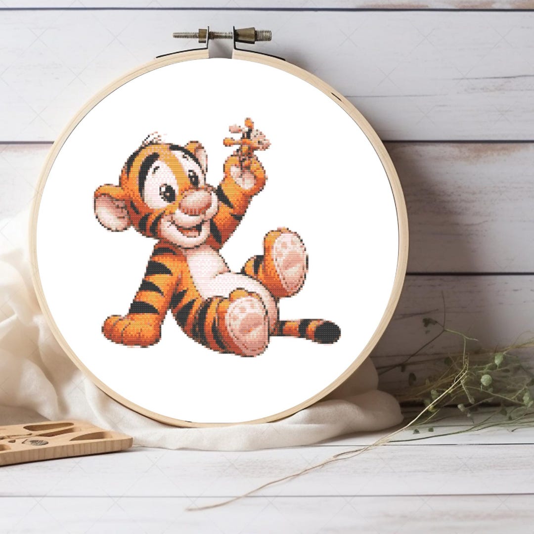 Little Tigger Cross Stitch Chart - Instant Download, Cute Tigger ...