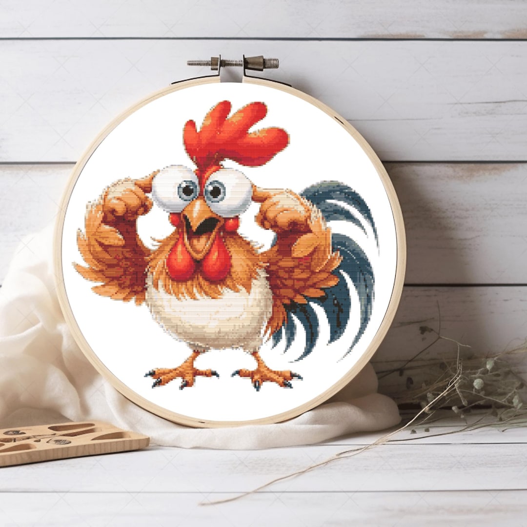 Cheerful Rooster Cross Stitch Pattern, Gift for Friends, Gifts for Home ...